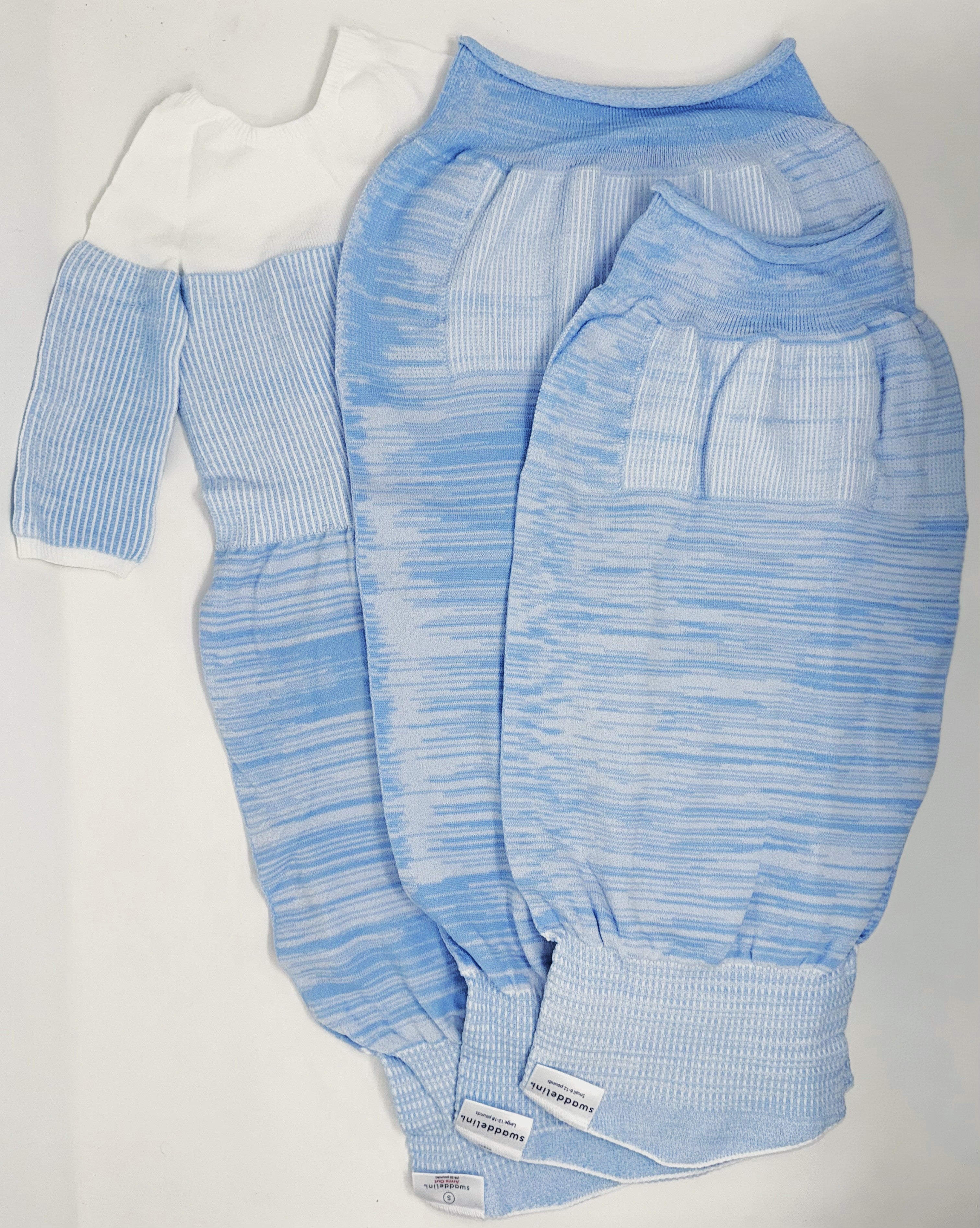 Blue Swaddelini Sleep Sack Bundle – Safe Swaddle-to-Sleep Transition f